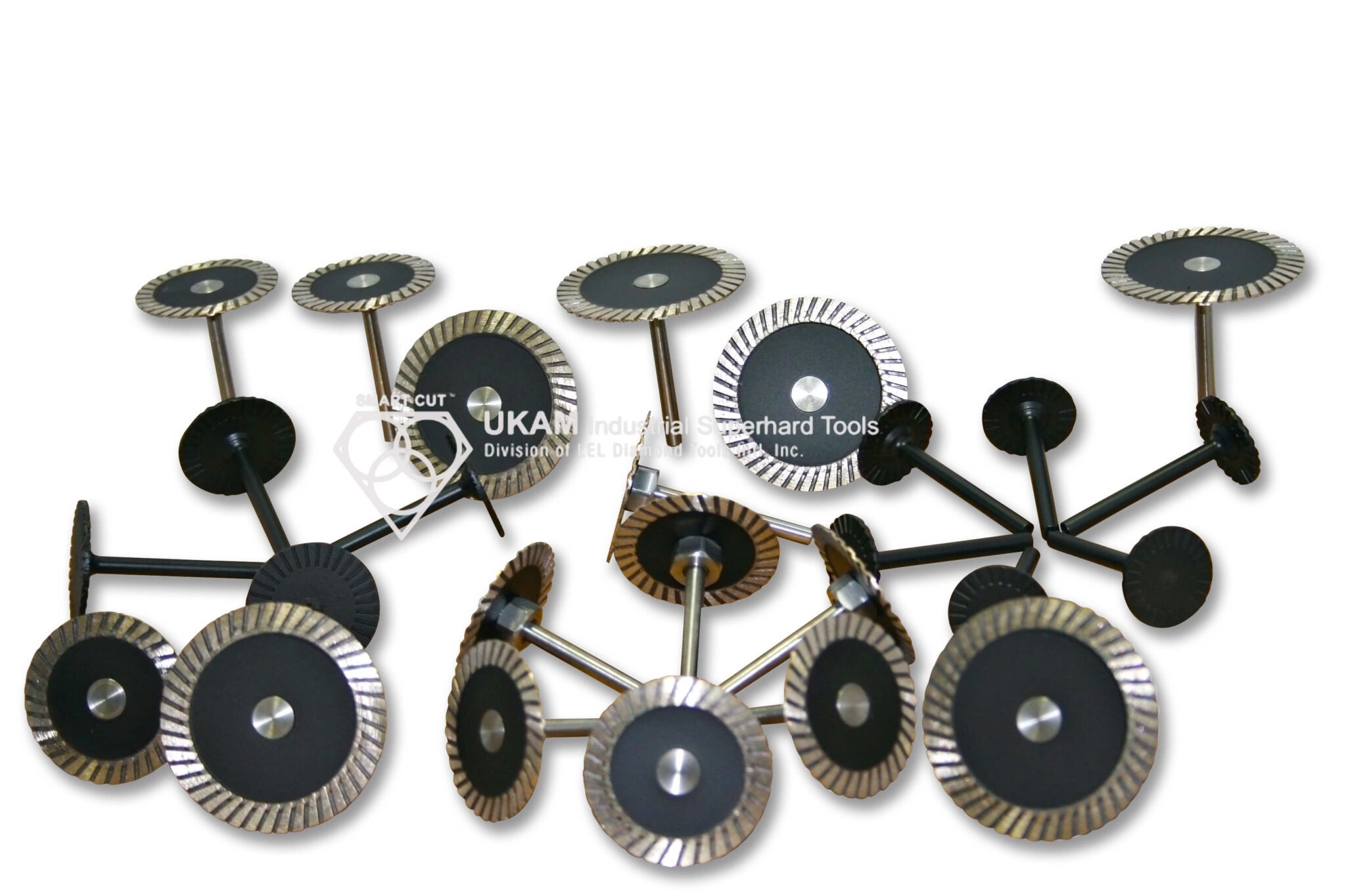 SMART CUT® Miniature Sintered Turbo Type Diamond Wheels Mounted on a ...